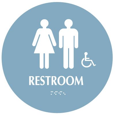 Restroom - Modern California Code Accessible Restroom Signs | Emedco