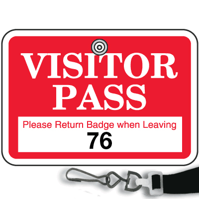 Numbered Badge Sets - Visitor Pass - Lanyard | Seton
