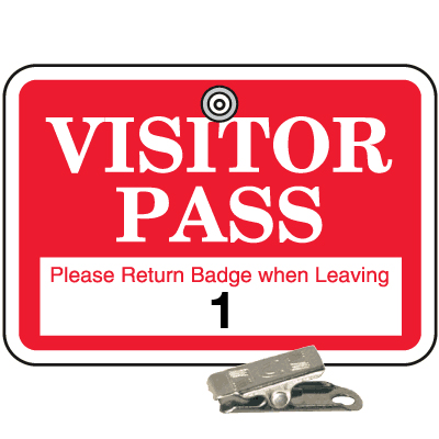 Numbered Badge Sets - Visitor Pass - Clip-On | Seton