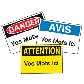 Semi-Custom French OSHA Safety Signs |Seton Canada | Seton.ca