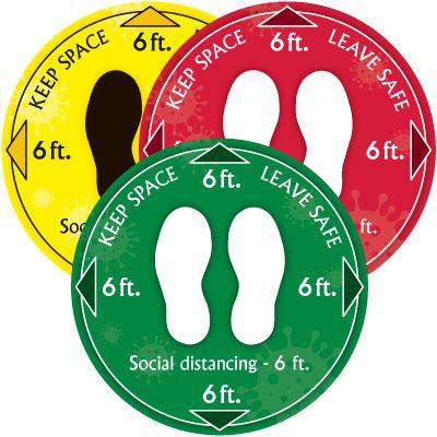 Floor Marking Signs - 6Ft Keep Space Leave Safe | Seton Canada | Seton.ca