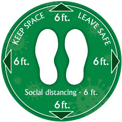 Floor Marking Signs, Floor Markers - 6Ft Keep Space Leave Safe | Seton