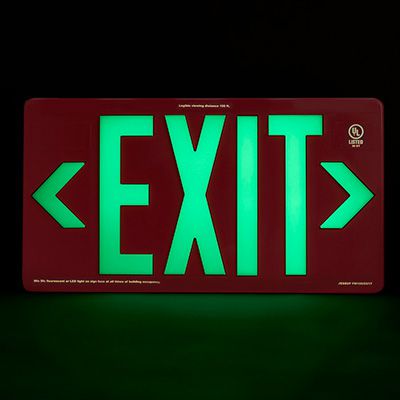 Glo Brite Photoluminescent Indoor/Outdoor Exit Sign, Exit, Fire ...