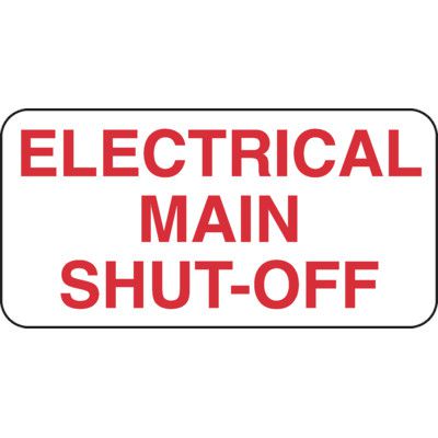 Electrical Main Shut-Off Signs | Seton