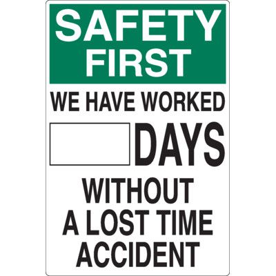 Dry Erase Days Since Lost Time Sign | Seton Canada | Seton.ca
