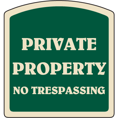 Designer Property Signs, Private Property No Trespassing | Seton