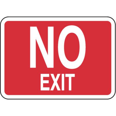 No Exit Fire Signs - Fire Safety & Emergency Exit Signs - Workplace ...