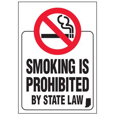 Indiana Smoke Free Campus Glass Door and Window Labels | Emedco