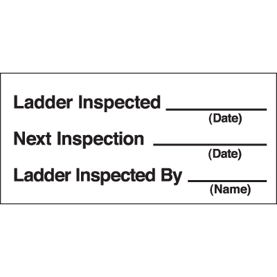 Ladder Inspection Single-Use Self-Adhesive Labels | Emedco