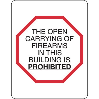 Kansas Concealed Carry Signs - Open Carrying Is Prohibited | Seton