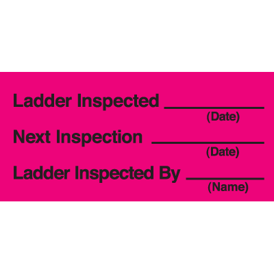 Ladder Inspection Single-Use Self-Adhesive Labels | Emedco
