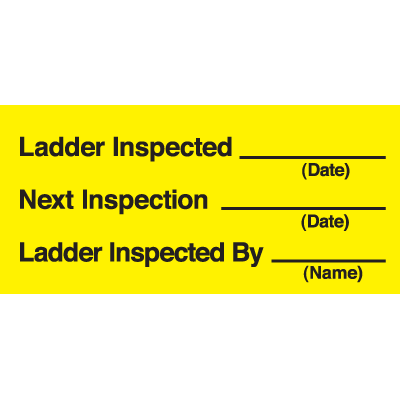Ladder Inspection Labels | Vinyl Label | Seton