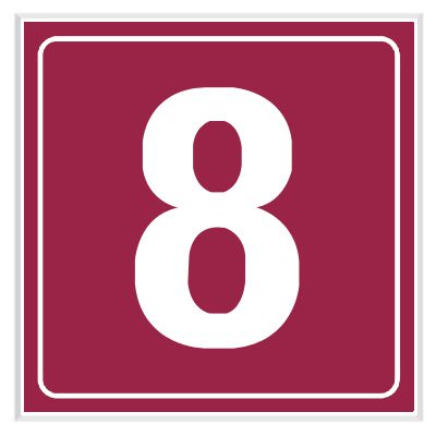 8 - Engraved Door Number Signs | Emedco