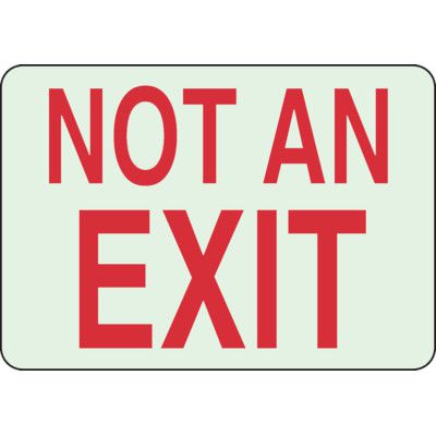 Luminous Exit and Path Marker Signs - Not An Exit | Seton