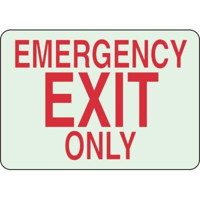 Luminous Exit and Path Marker Signs - Emergency Exit Only|Seton Canada ...