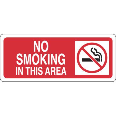 Standard No Smoking Signs | OSHA Compliant Smoking Area Signs | Emedco