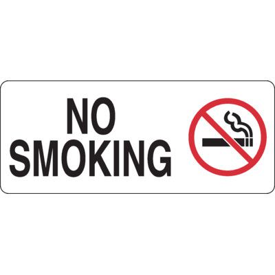 No Smoking Sign With Graphic - Wide Horizontal | Emedco