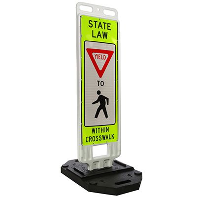 State Law Yield to Pedestrians Within Crosswalk Safety Signs | Seton