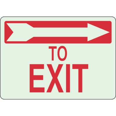 To Exit Arrow Right - Setonglo Luminous Exit And Path Marker Signs ...