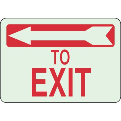 To Exit Arrow Left - Setonglo Luminous Exit And Path Marker Signs ...
