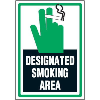 No Smoking Labels & Designated Smoking Area Decals | Emedco