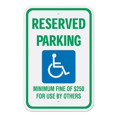 Nevada Parking Signs - Reserved Parking Minimum Fine | Emedco