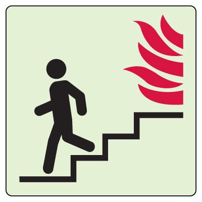 Use Stairs in Case of Fire (Down) Sign | Seton