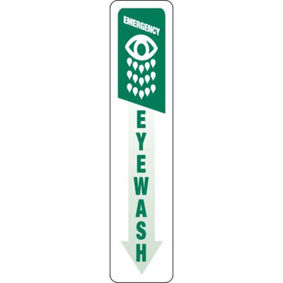 Emergency Eyewash Sign - Arrow Down | Emedco