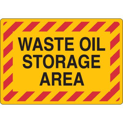 Waste Oil Storage Area - Industrial Chemical Warning Sign | Seton | Seton