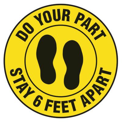 Floor Safety Signs - Stay 6 Feet Apart (Yellow) | Seton Canada | Seton ...