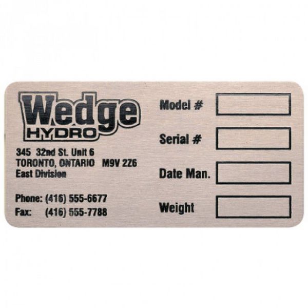 Stainless Steel Etched Nameplates|Seton Canada | Seton.ca