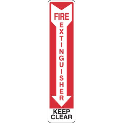 Slim-Line Fire Extinguisher Signs - Keep Clear | Emedco