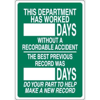 Safety Scoreboards & Days Without Incident Signs | Seton