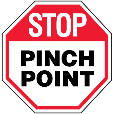 Octagon Labels - Stop Pinch Point | Emedco