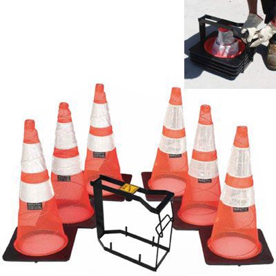 TrafFix Devices Quick Deploy Spring Cone System (6-Pack) | Seton