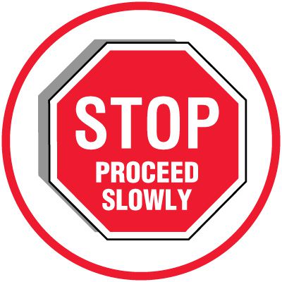 Anti-Slip Floor Markers - Stop Proceed Slowly | Seton