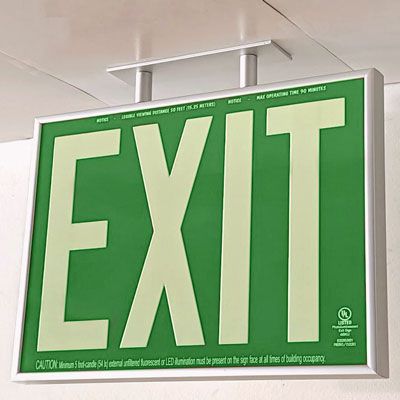 Photoluminescent Double-Sided EXIT Sign | Emedco