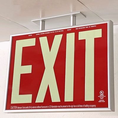 Photoluminescent Double-Sided EXIT Sign | Emedco
