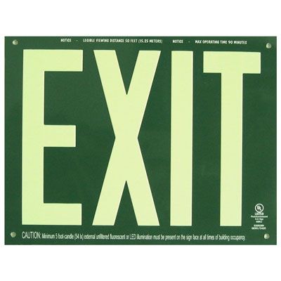 Photoluminescent Single-Sided EXIT Sign | Emedco