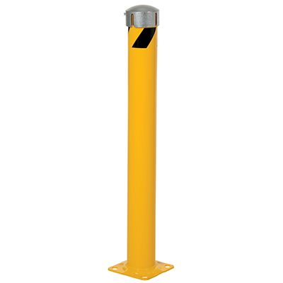 Steel Pipe Bollard With Chain Slots & Removable Bolt-On Steel Cap | Emedco
