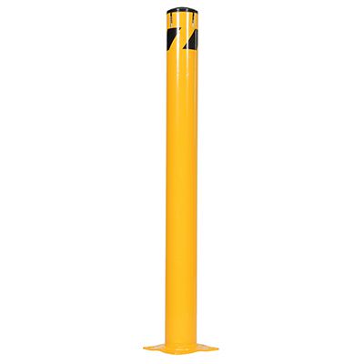 Steel Pipe Bollard With Chain Slots & Removable Rubber Cap | Emedco