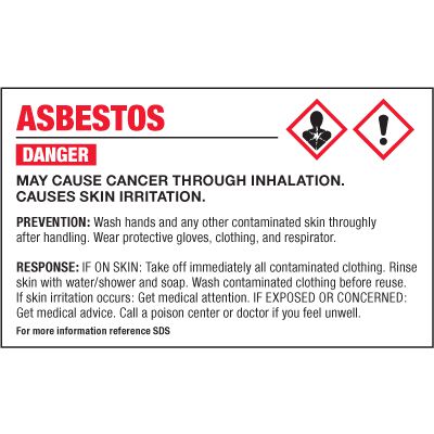 GHS Chemical Labels - Asbestos|Seton Canada | Seton.ca