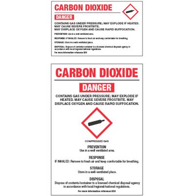 GHS Chemical Labels - Carbon Dioxide, GHS Labels | Emedco