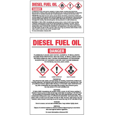 GHS Chemical Labels - Diesel Fuel Oil, GHS Labels | Emedco