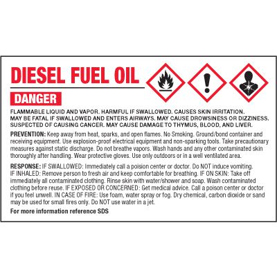 GHS Chemical Labels - Diesel Fuel Oil, GHS Labels | Emedco