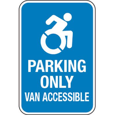 Handicap Parking Sign - Parking Only Van Accessible | Emedco