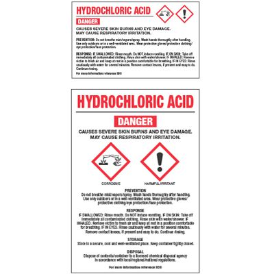 GHS Chemical Labels - Hydrochloric Acid | Seton Canada | Seton.ca