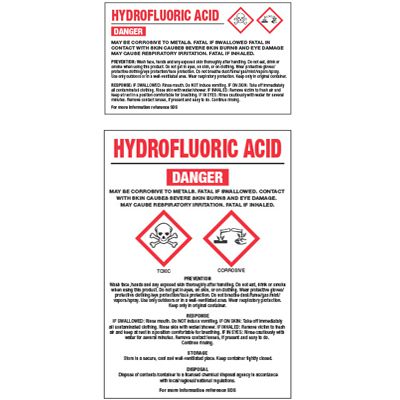 GHS Chemical Labels - Hydrofluoric Acid|Seton Canada | Seton.ca
