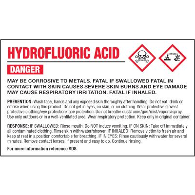 GHS Chemical Labels - Hydrofluoric Acid|Seton Canada | Seton.ca