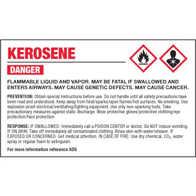 GHS Chemical Labels - Kerosene, GHS Labels | Emedco